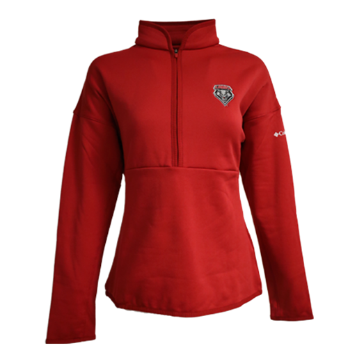 UNM Bookstore Women's Columbia Lobos Shield 1/2 Zip Fleece Jacket Red