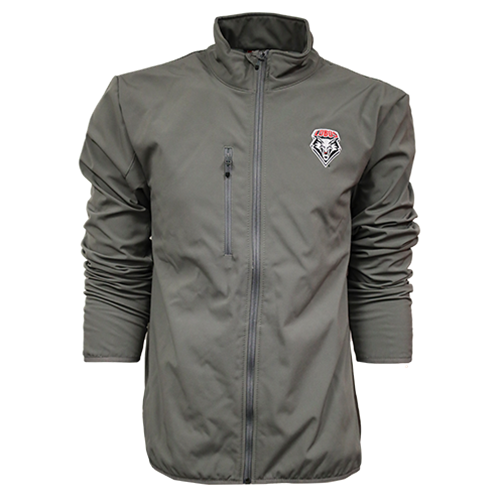 UNM Bookstore Men's C&B Trail Softshell Full Zip Jacket UNM Shield Gray