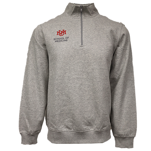 UNM Bookstore Unisex Sport-Tek 1/4 Zip UNM School of Medicine Heather Gray